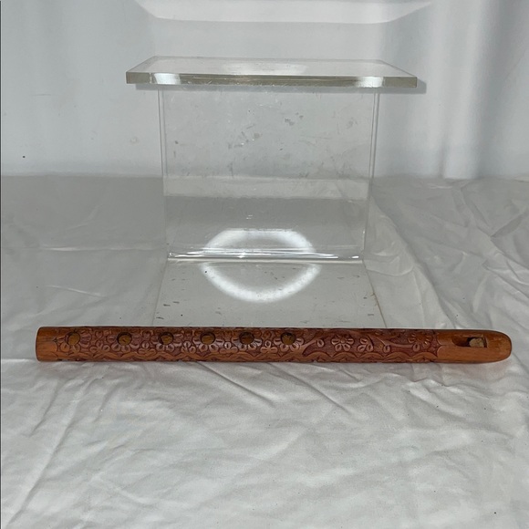 Other | Vintage Hand Carved Flowers Wooden Flute Ftl9060 | Poshmark